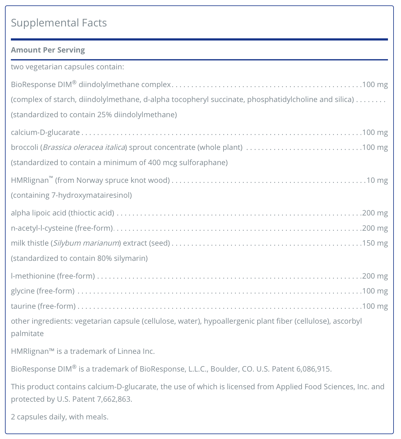 DIM-Detox-Supplement-Facts - The Nutrition Supplement Dietitian