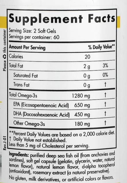 Nordic Naturals Fish Oil - ProOmega 1000 Omega-3's | The Nutrition ...